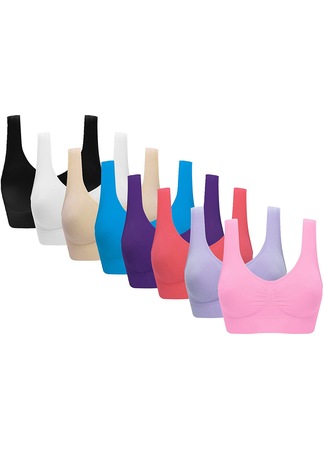 Set 8 Bustiere sport dama, Cozevdnt, Nailon/Spandex, Multicolor, S ...