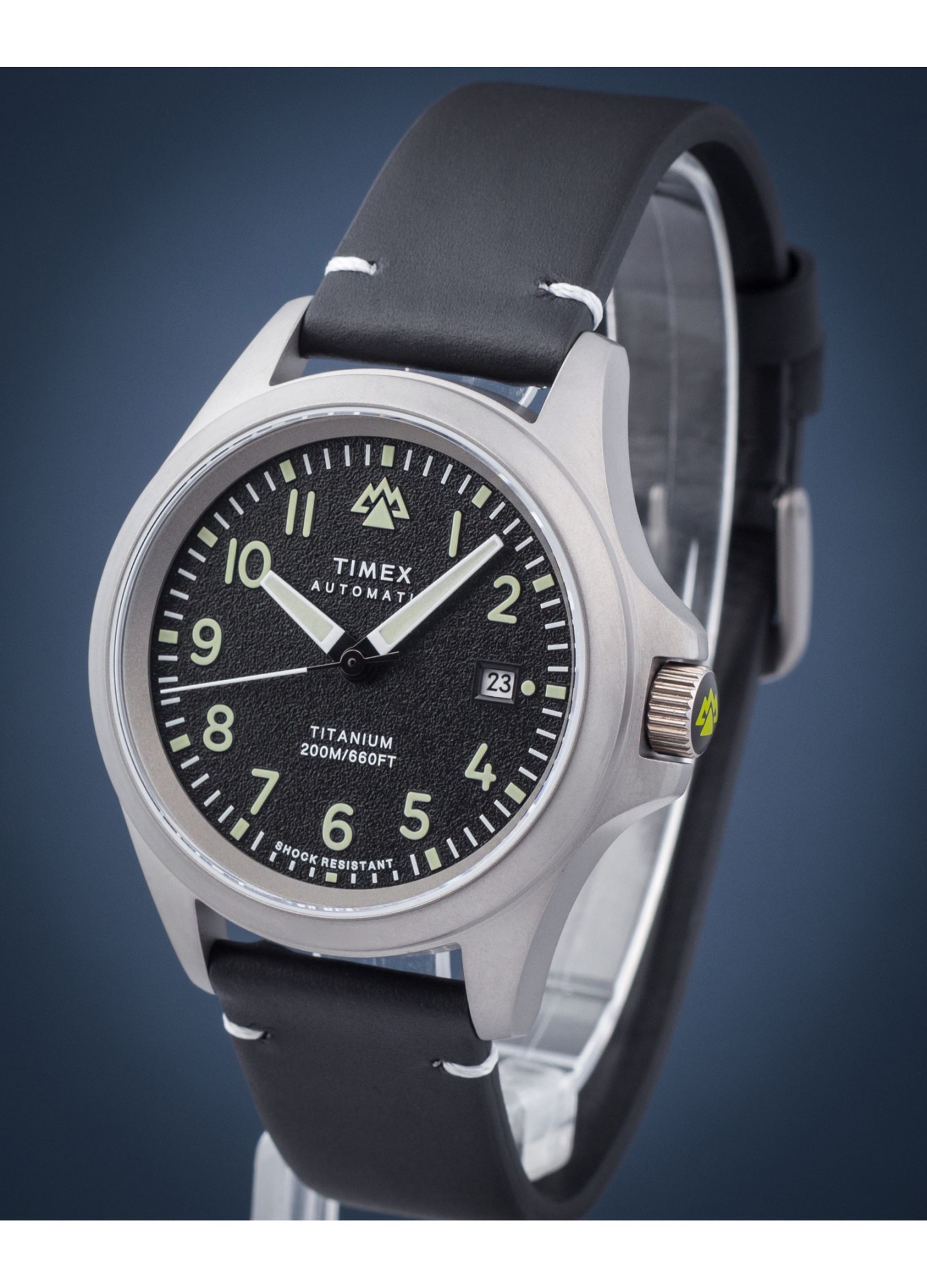 Ceas barbatesc, Timex, Piele naturala/Titan, Negru/Argintiu - eMAG.ro