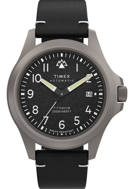 Ceas barbatesc, Timex, Piele naturala/Titan, Negru/Argintiu - eMAG.ro