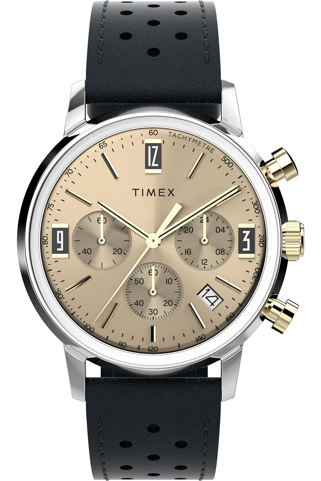 Ceas barbatesc, Timex, Inox/Piele naturala, Negru - eMAG.ro