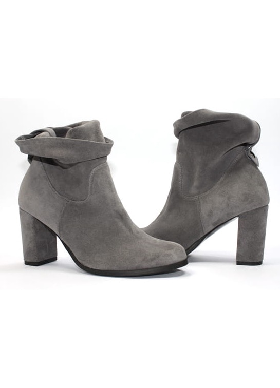 Botine dama din piele intoarsa, Higo, Gri, 39 cm - eMAG.ro