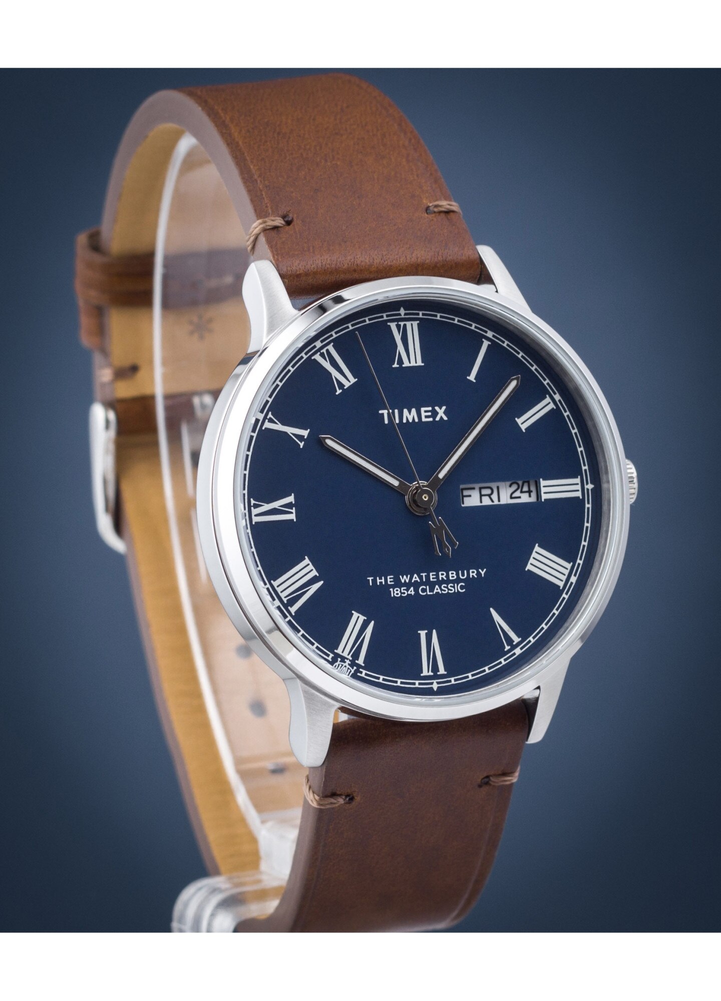 Ceas barbati, Timex, Piele/Inox, 5 ATM, Maro/Argintiu - eMAG.ro