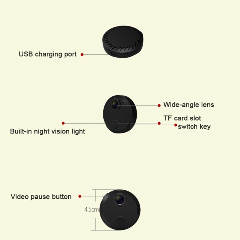 Mini camera WiFi fara fir 1080P, Longziming, Negru - eMAG.ro