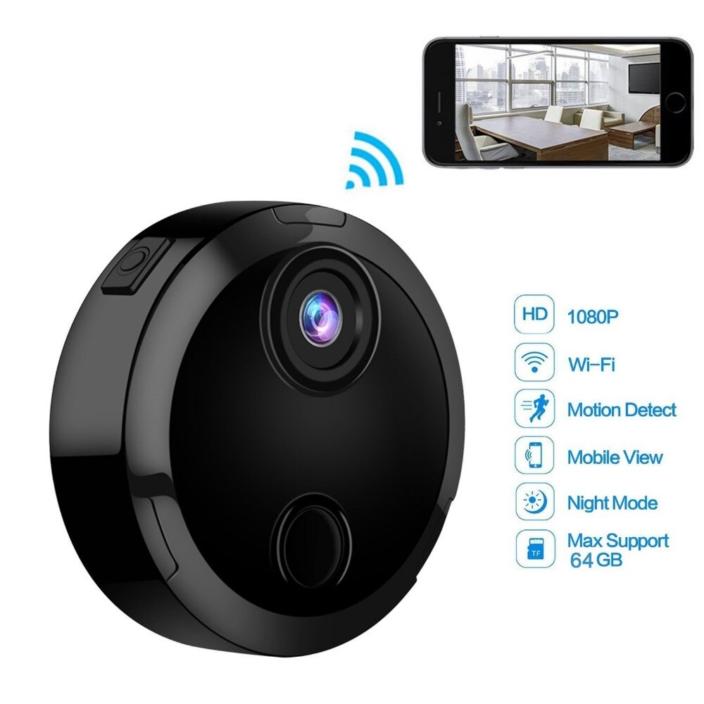 Mini camera WiFi fara fir 1080P, Longziming, Negru - eMAG.ro