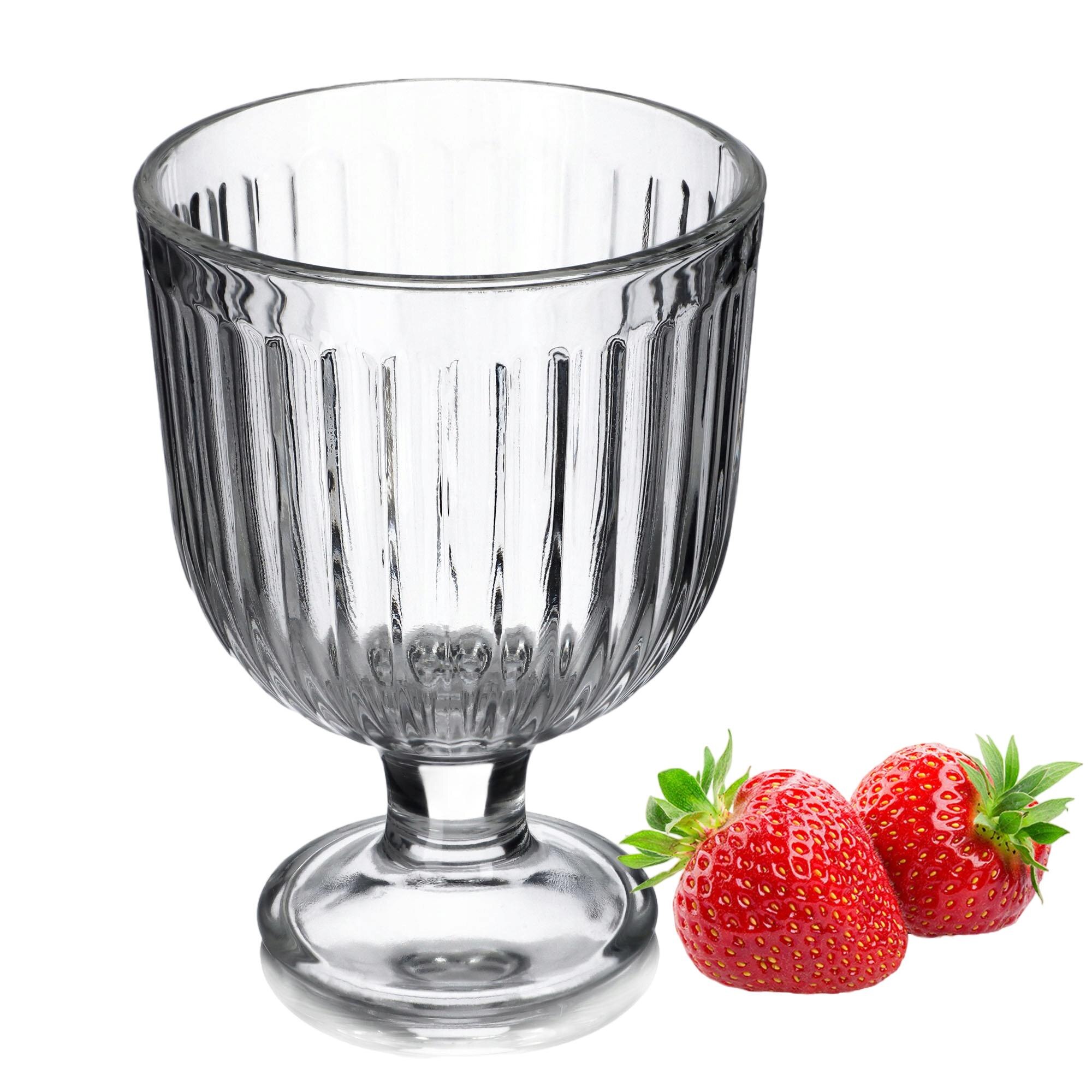 Set 6 cupe pentru inghetata, KADAX, Sticla, 270ml, Transparent - eMAG.ro