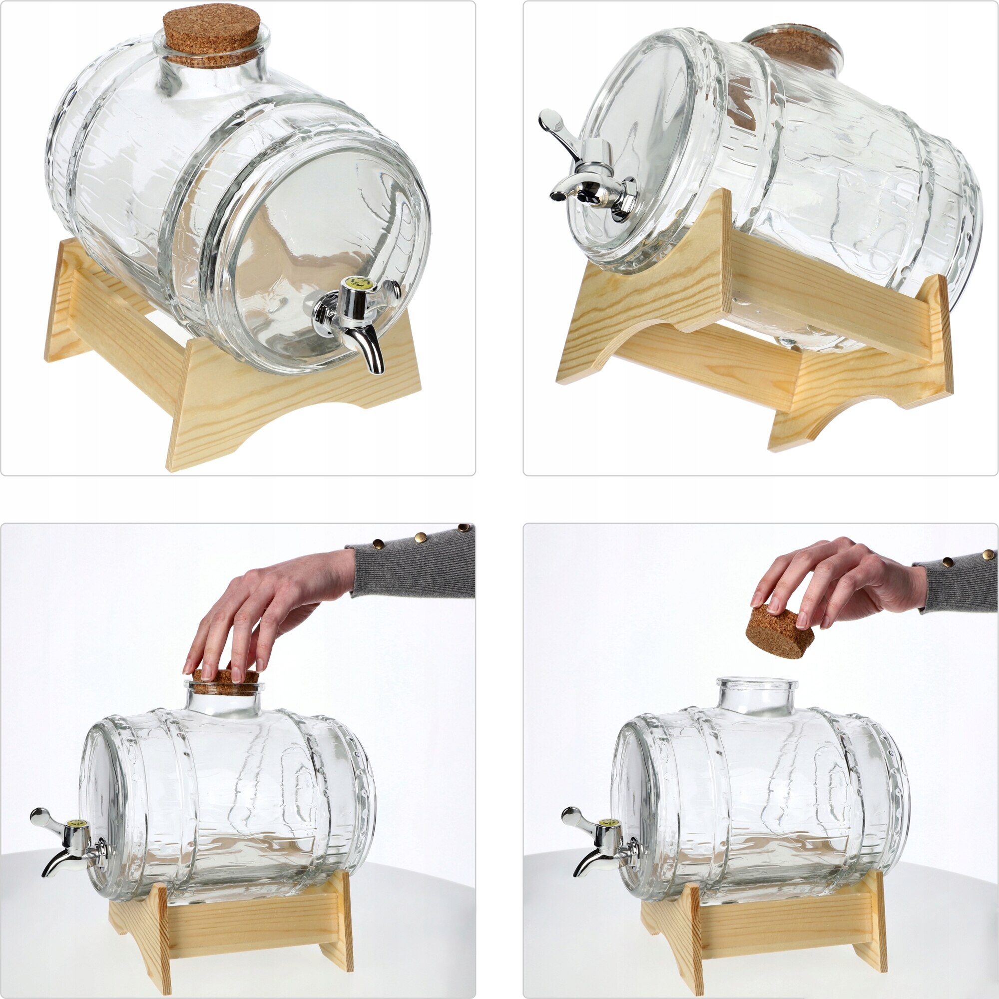 Butoi cu robinet Kadax, Sticla, 3 l, Maro/Transparent - eMAG.ro