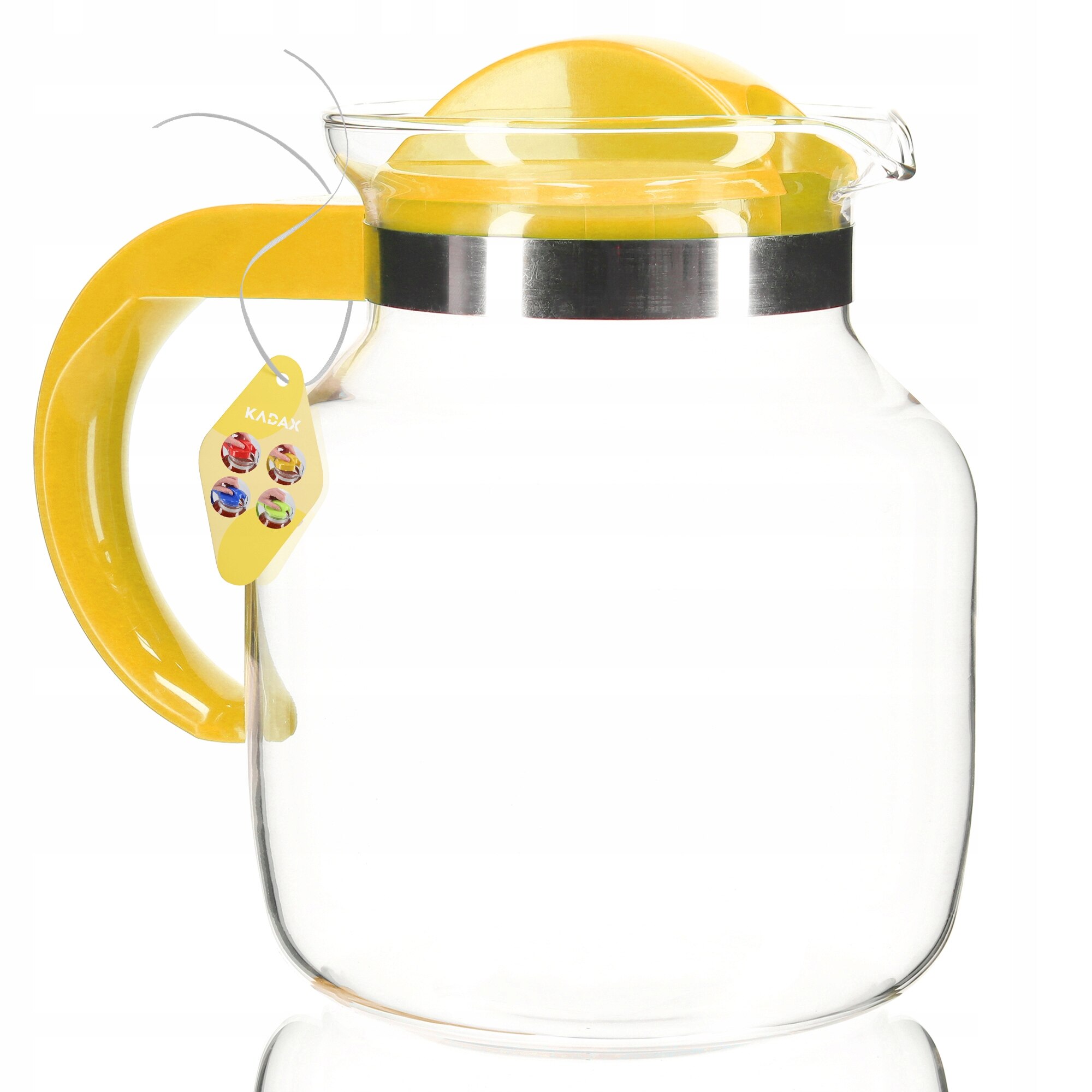 Carafa pentru ceai/cafea, KADAX, Plastic/Sticla, 1.5L, Galben - eMAG.ro