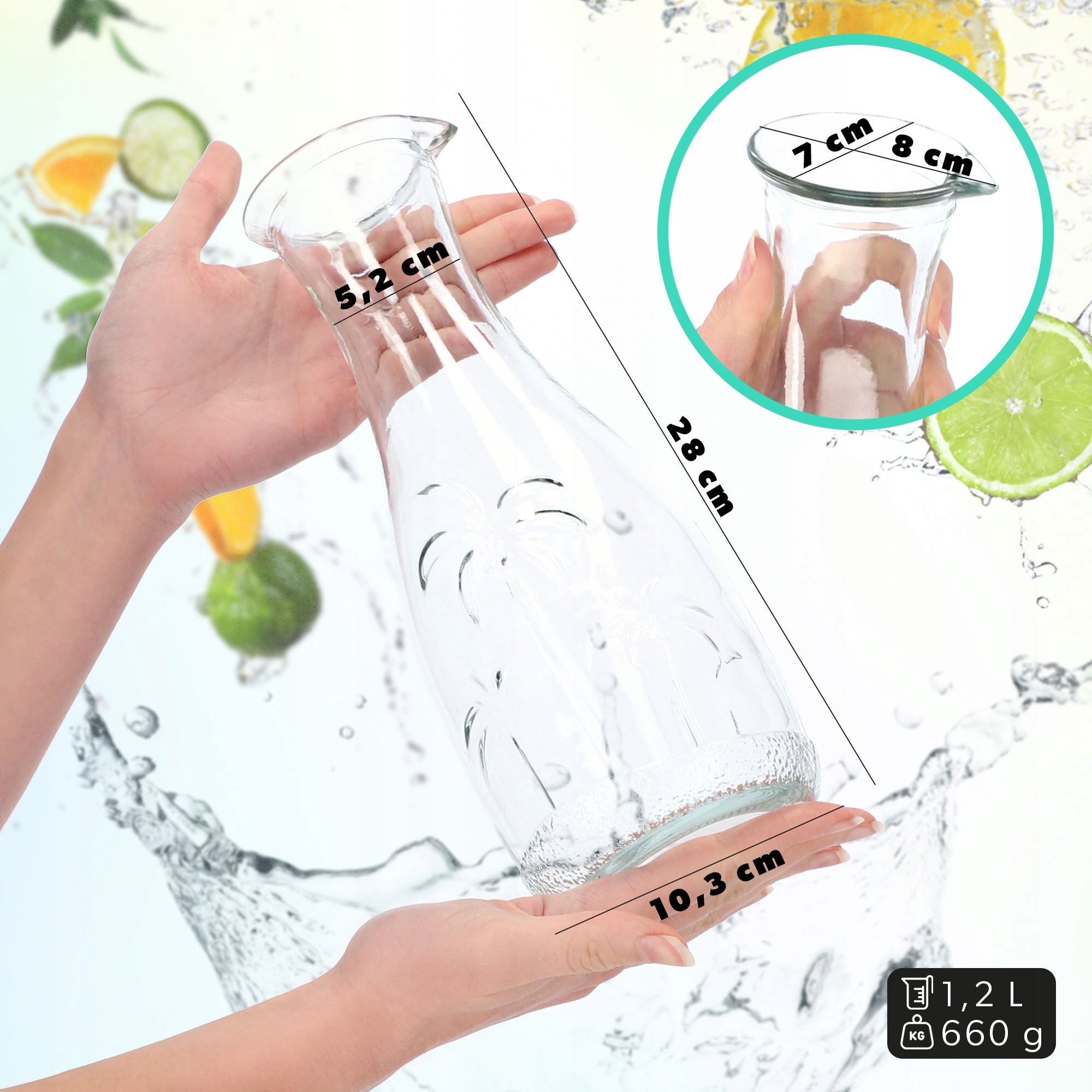 Carafa pentru apa/sucuri, Kadax, Sticla, Transparent, 1200 ml - eMAG.ro
