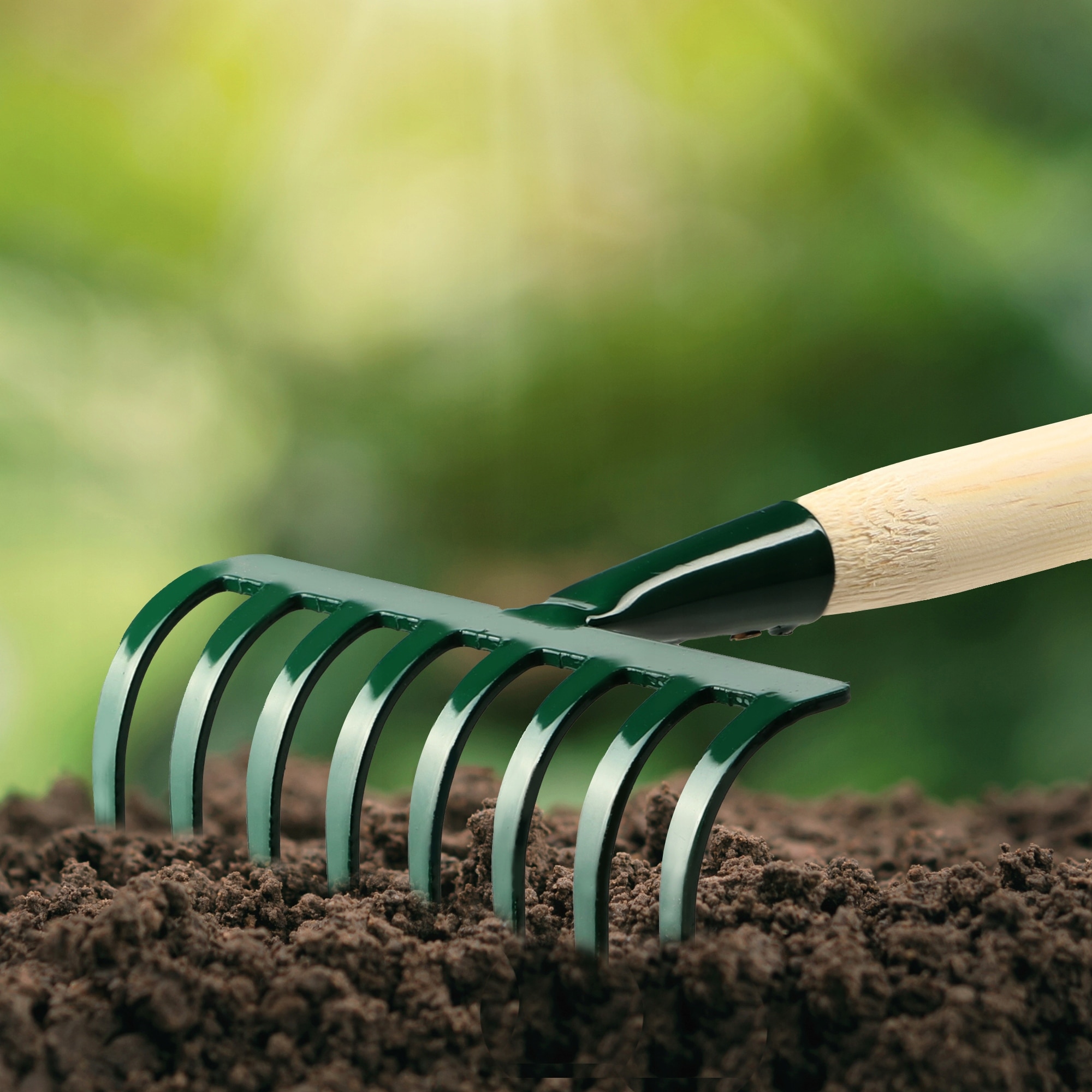 Grebla mica, Kadax, 8 dinti, Metal, 36.5 x 16 cm, Bej/Verde - eMAG.ro