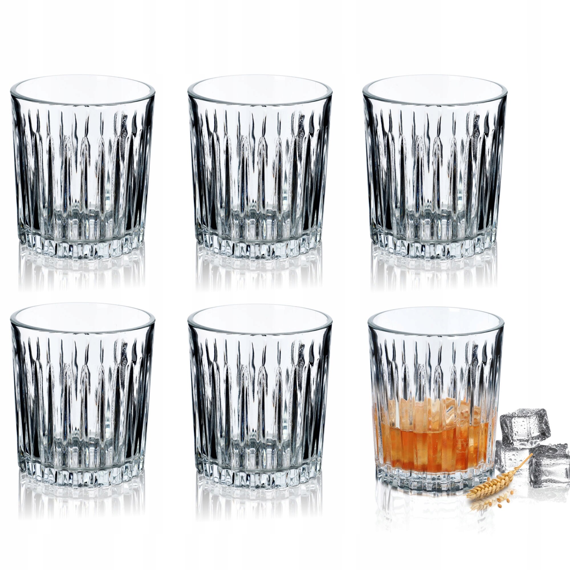 Set ulcior de suc cu 6 pahare, Kadax, Sticla, Transparent, 300 ml 1.1 L ...