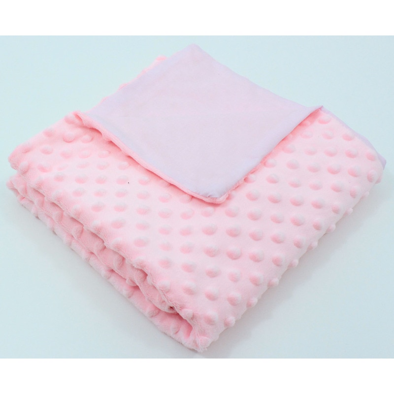 Paturica minky verso bumbac, Emma, roz, 100 x 80 cm - eMAG.ro