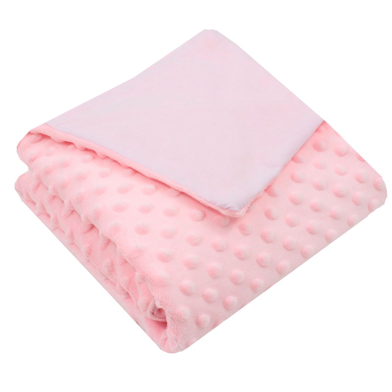 Paturica minky verso bumbac, Emma, roz, 100 x 80 cm - eMAG.ro