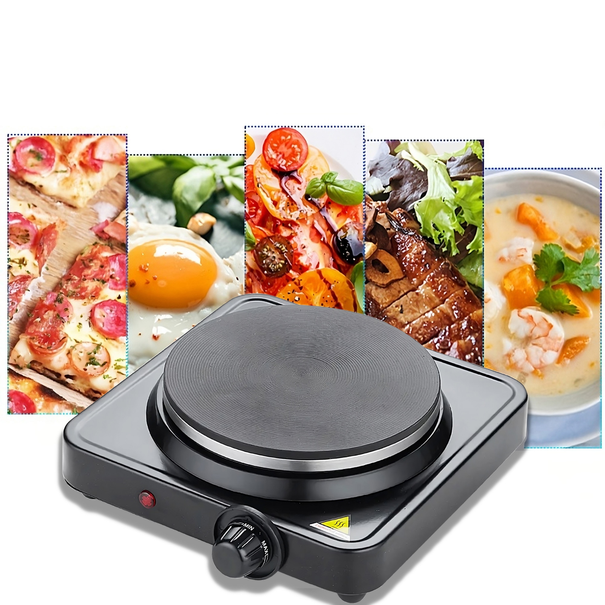 Plita Electrica Portabila, 1000W, 1 Arzator, 5 Trepte de Reglare a Temperaturii, Negru - eMAG.ro