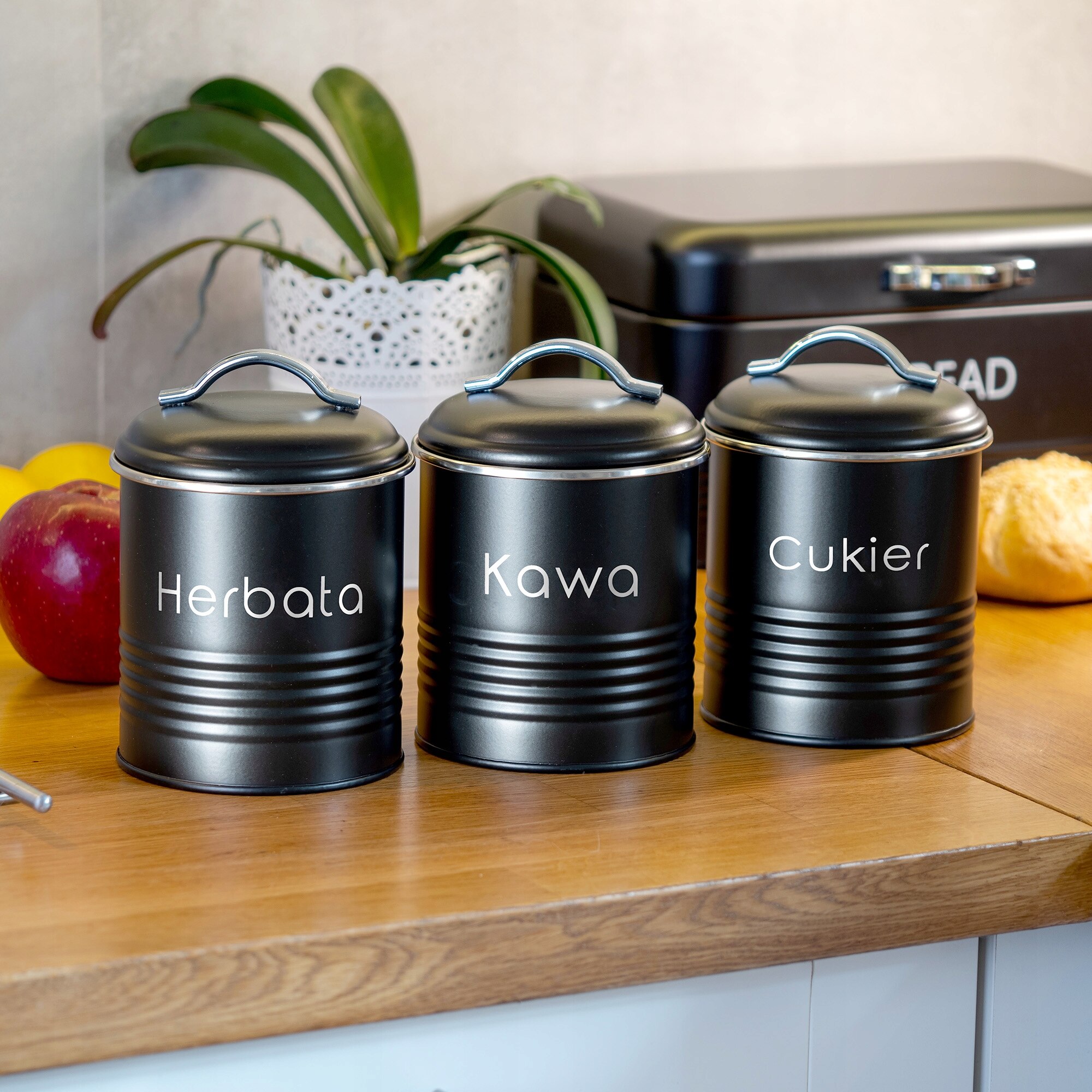 Recipient rotund pentru cafea, KADAX, Negru - eMAG.ro
