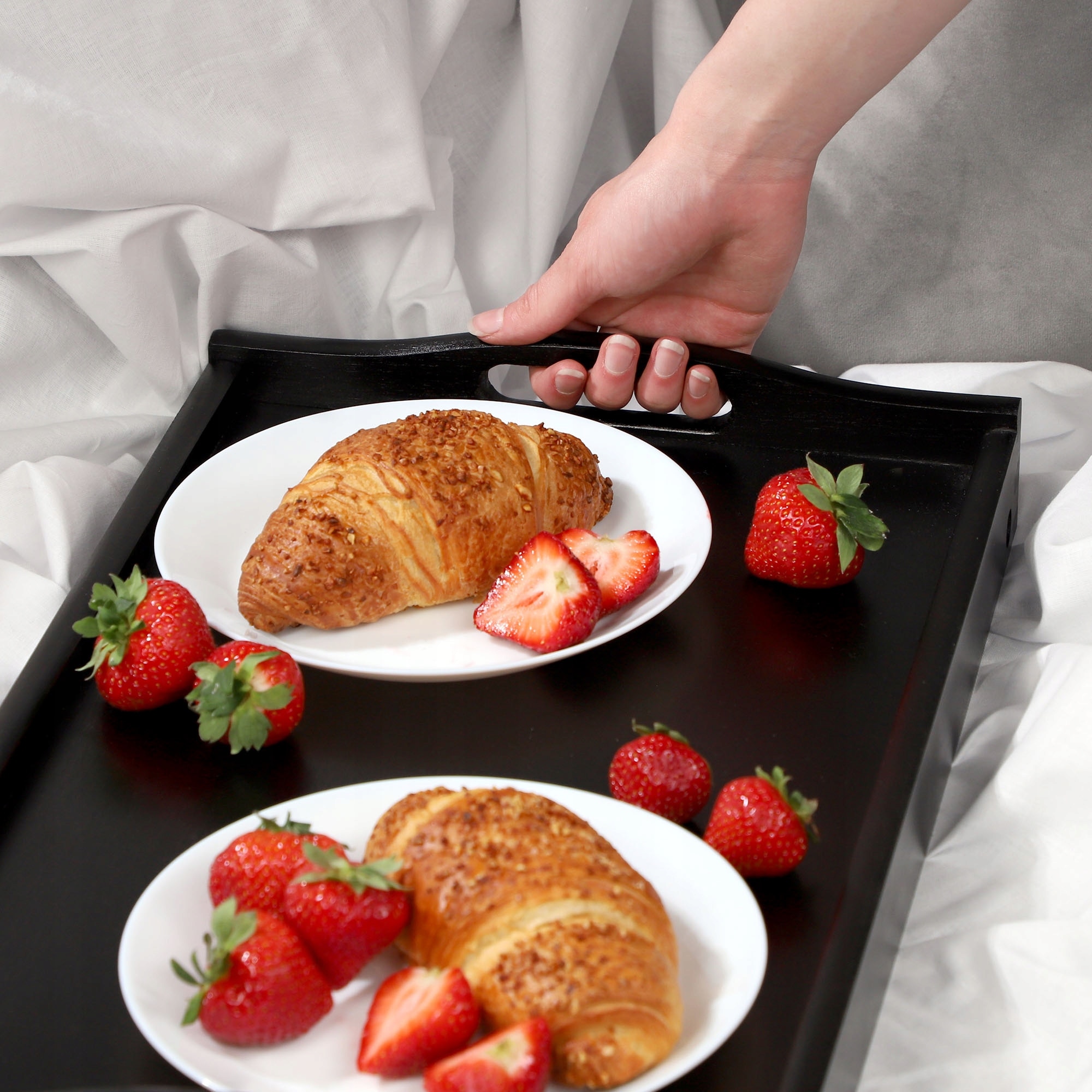 Masa mic dejun/suport laptop 2 in 1, KADAX, Lemn, Negru - eMAG.ro