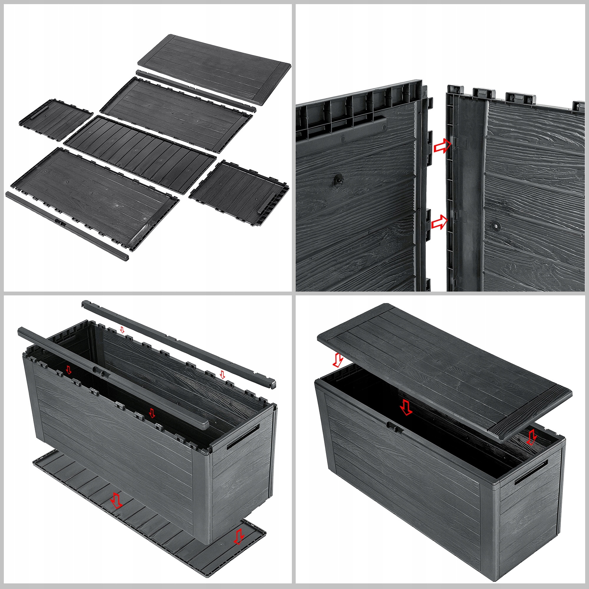 Lada depozitare KADAX, Plastic, 280 l, Negru - eMAG.ro