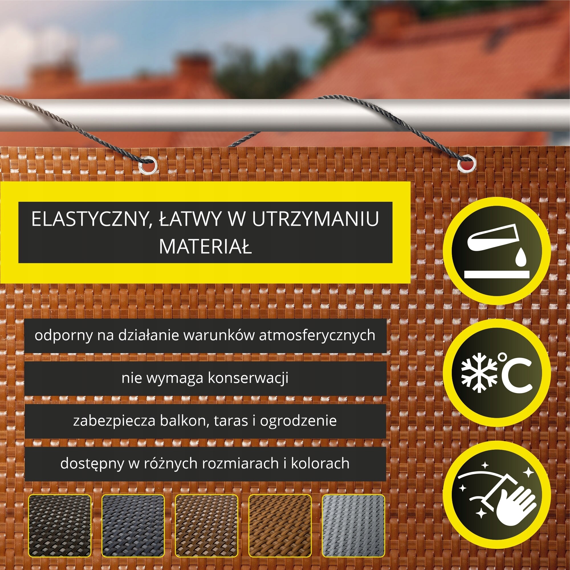 Plasa pentru balcon/gard, Tehnoratan, 1x1 m, Maro - eMAG.ro