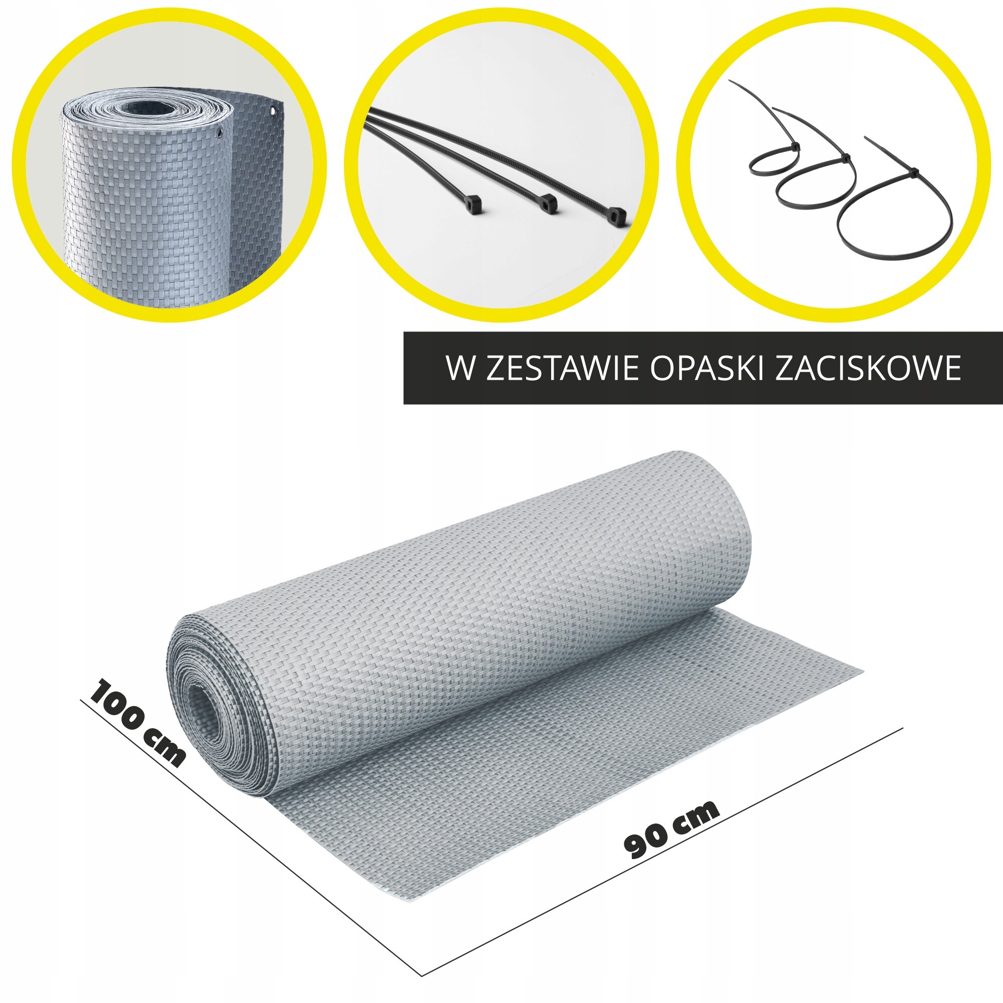 Plasa pentru balcon/gard, Tehnoratan, 0.9x1 m, Gri - eMAG.ro