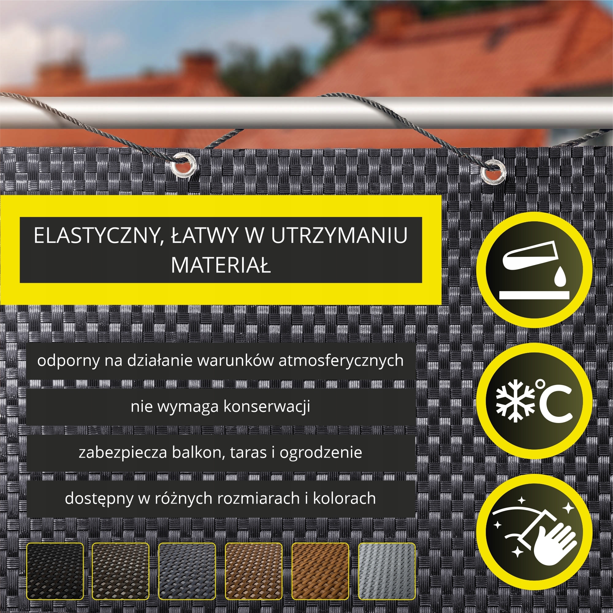 Plasa pentru balcon/gard, Tehnoratan, 1x5 m, Negru - eMAG.ro