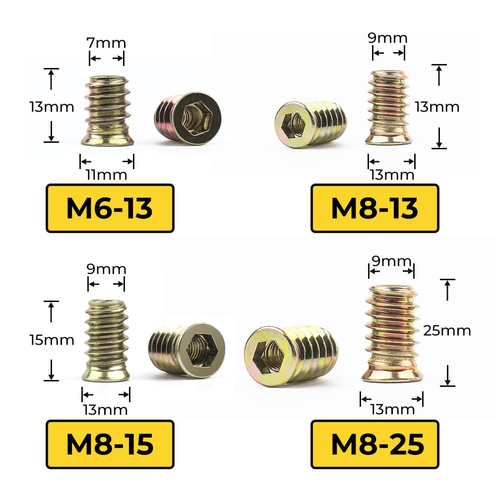Set 50 bucse filetate hexagonale, QttvbTna, zinc, M8x20mm - eMAG.ro