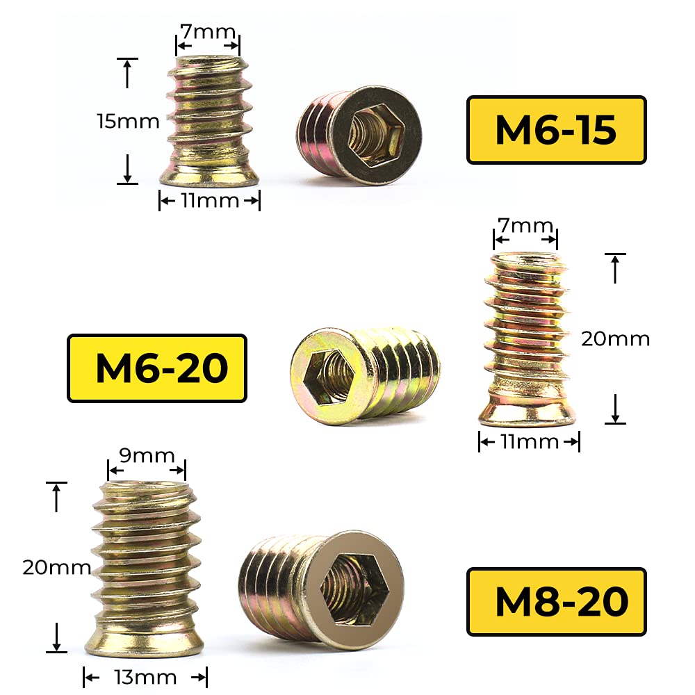Set 50 bucse filetate hexagonale, QttvbTna, zinc, M8x20mm - eMAG.ro
