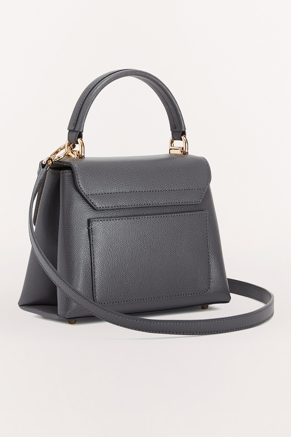 Furla, Geanta crossbody din piele 1927, Gri carbune - eMAG.ro