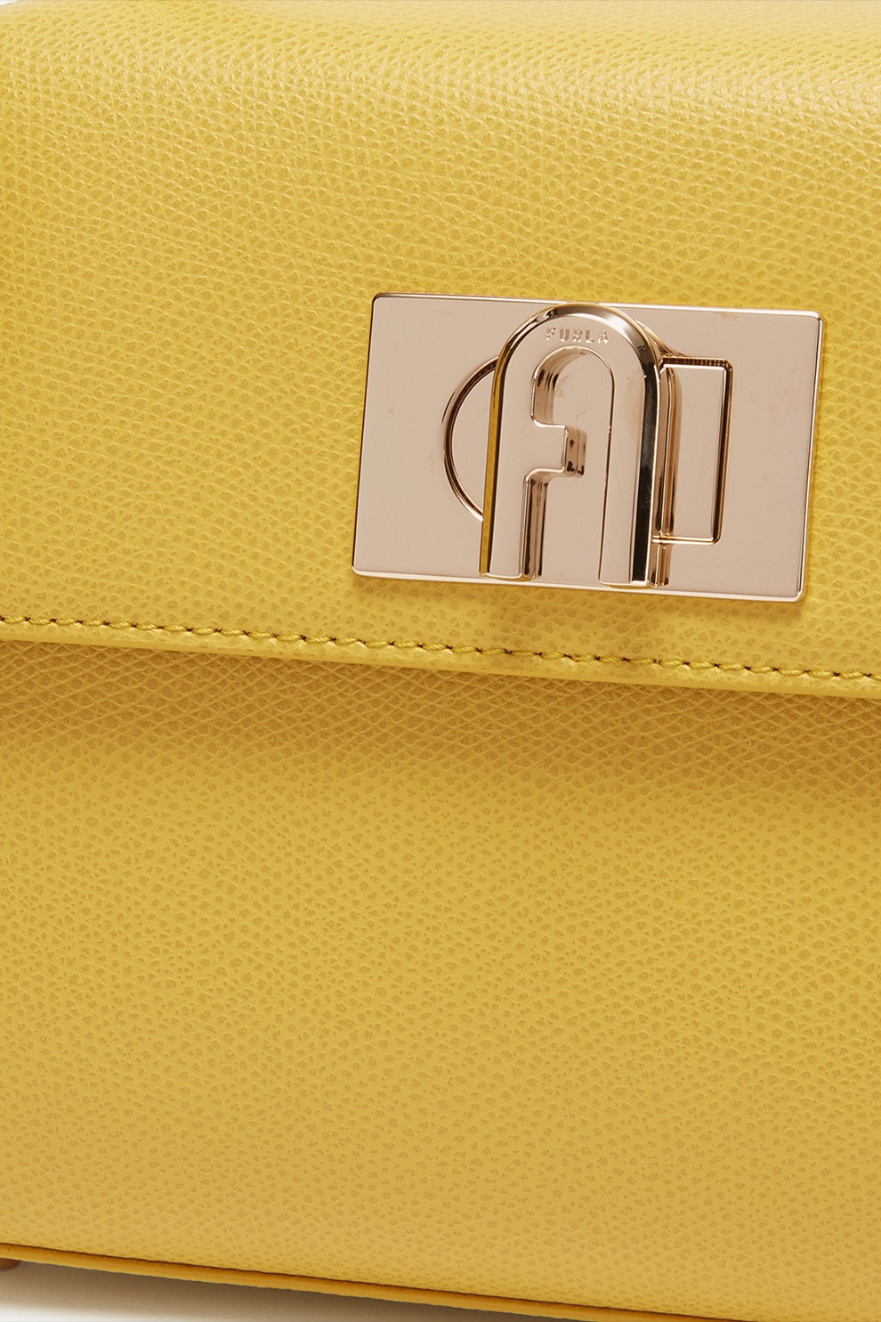 Furla, Geanta crossbody din piele 1927, Galben sofran - eMAG.ro
