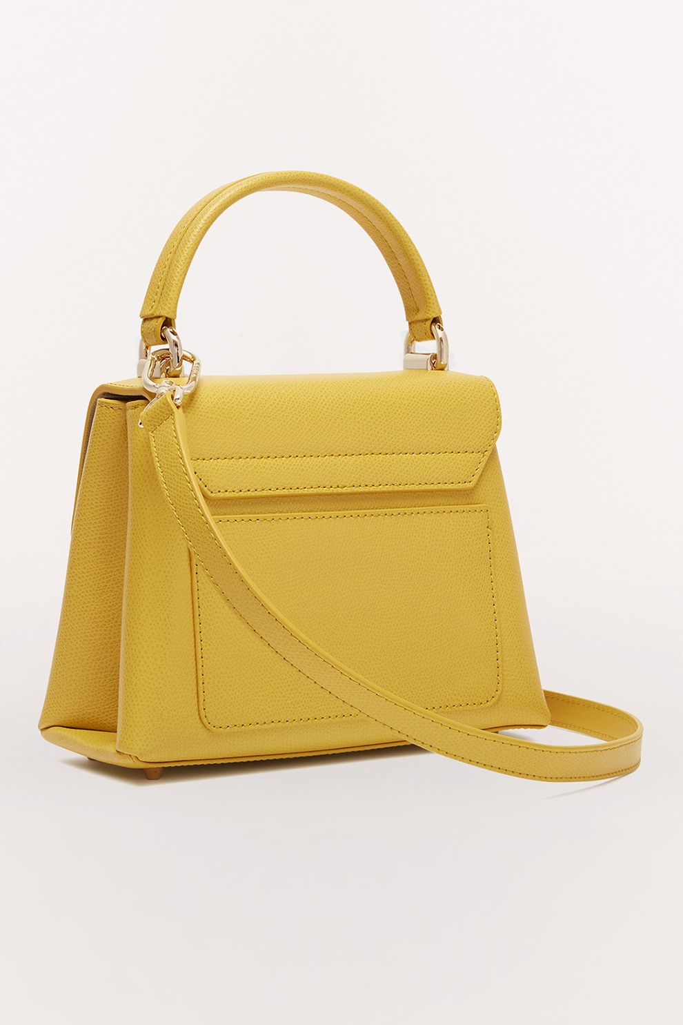 Furla, Geanta crossbody din piele 1927, Galben sofran - eMAG.ro