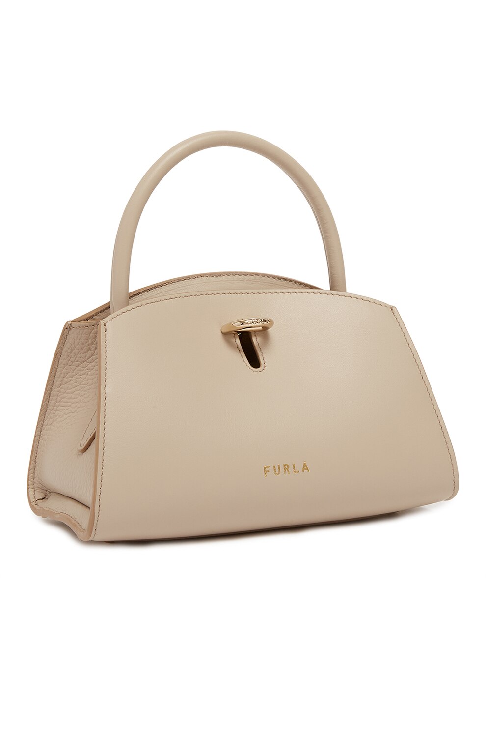 Furla, Geanta tote mica de piele Genesi, Maro taupe - eMAG.ro