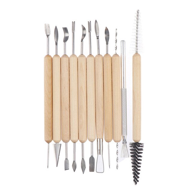 Set 11 unelte sculptare, Sunmostar, Lemn/Metal, 13-19.5 cm, Maro - eMAG.ro