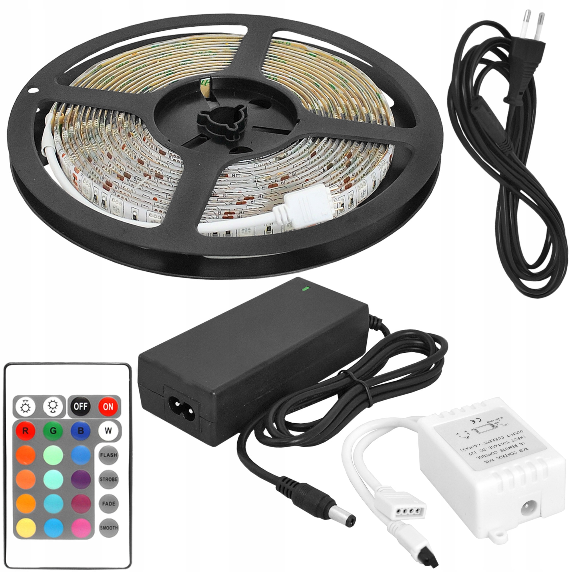 Kit banda led RGB cu telecomanda, rezistent la apa, 300 leduri ...