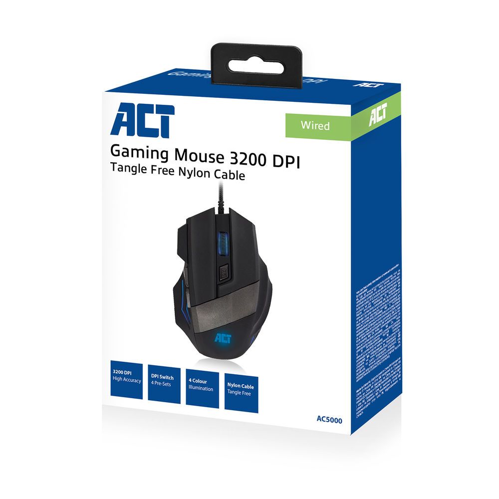 Mouse gaming, ACT, 3200 dpi, Negru - eMAG.ro