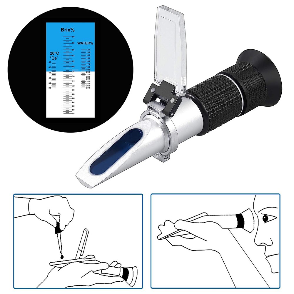 Refractometru pentru zahar, 12-90%, Negru/Argintiu - eMAG.ro