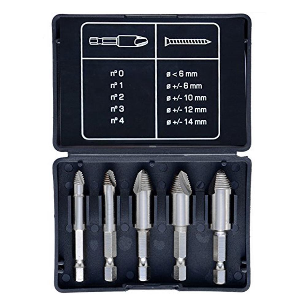 Set 5 extractoare de suruburi, Sunmostar, Argintiu - eMAG.ro