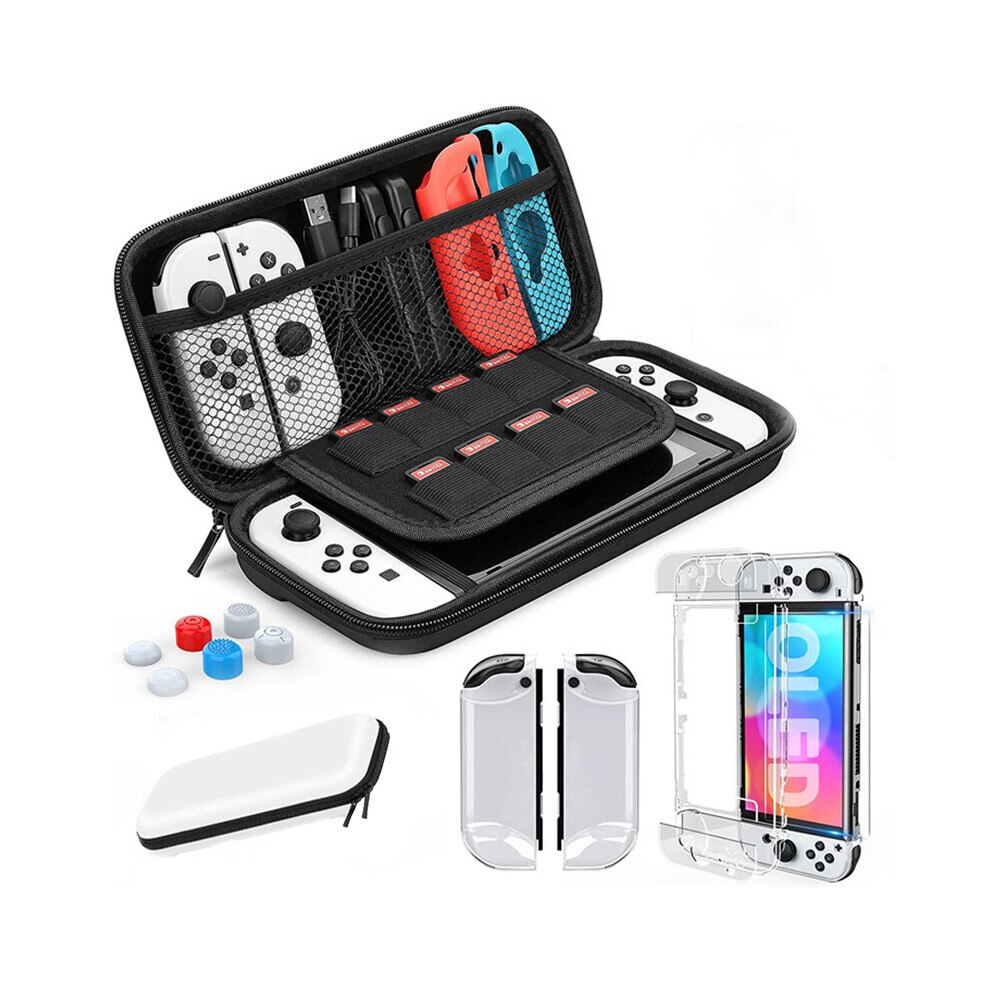 Carcasa pentru Nintendo Switch OLED, Cafuneplus®, 13 in 1,1 x Folie de ...