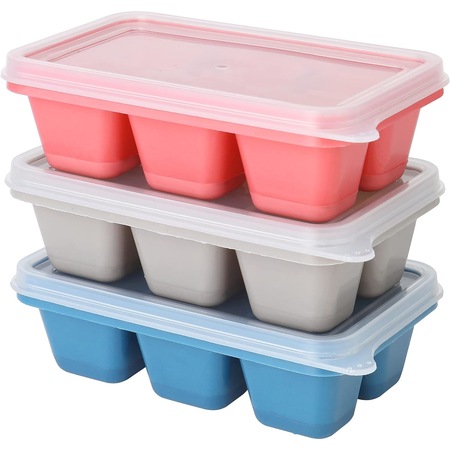 Set 3 tavi pentru gheata QttvbTna, Plastic/Silicon, Multicolor - eMAG.ro