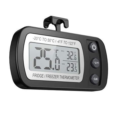 Termometru pentru frigider, JeiibrZui, Plastic, LCD, Negru - eMAG.ro