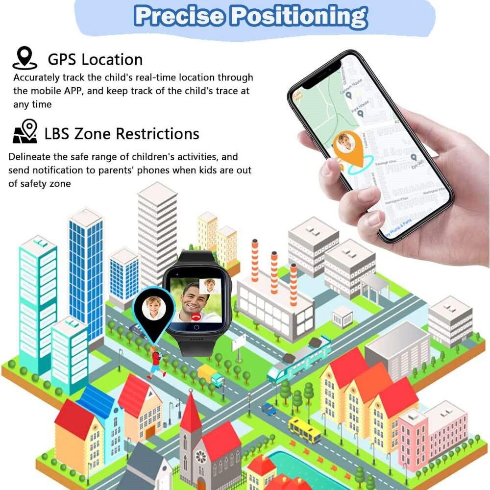 Olivfant K9 4G Kids GPS okosóra, videohívás, HD kamera, SOS gomb, nagy akkumulátor, WIFI ...