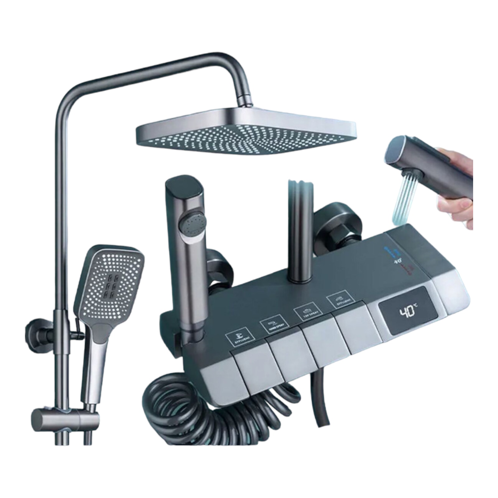 Sistem de dus cu patru functii de curgere a apei, pipa pentru cada ...