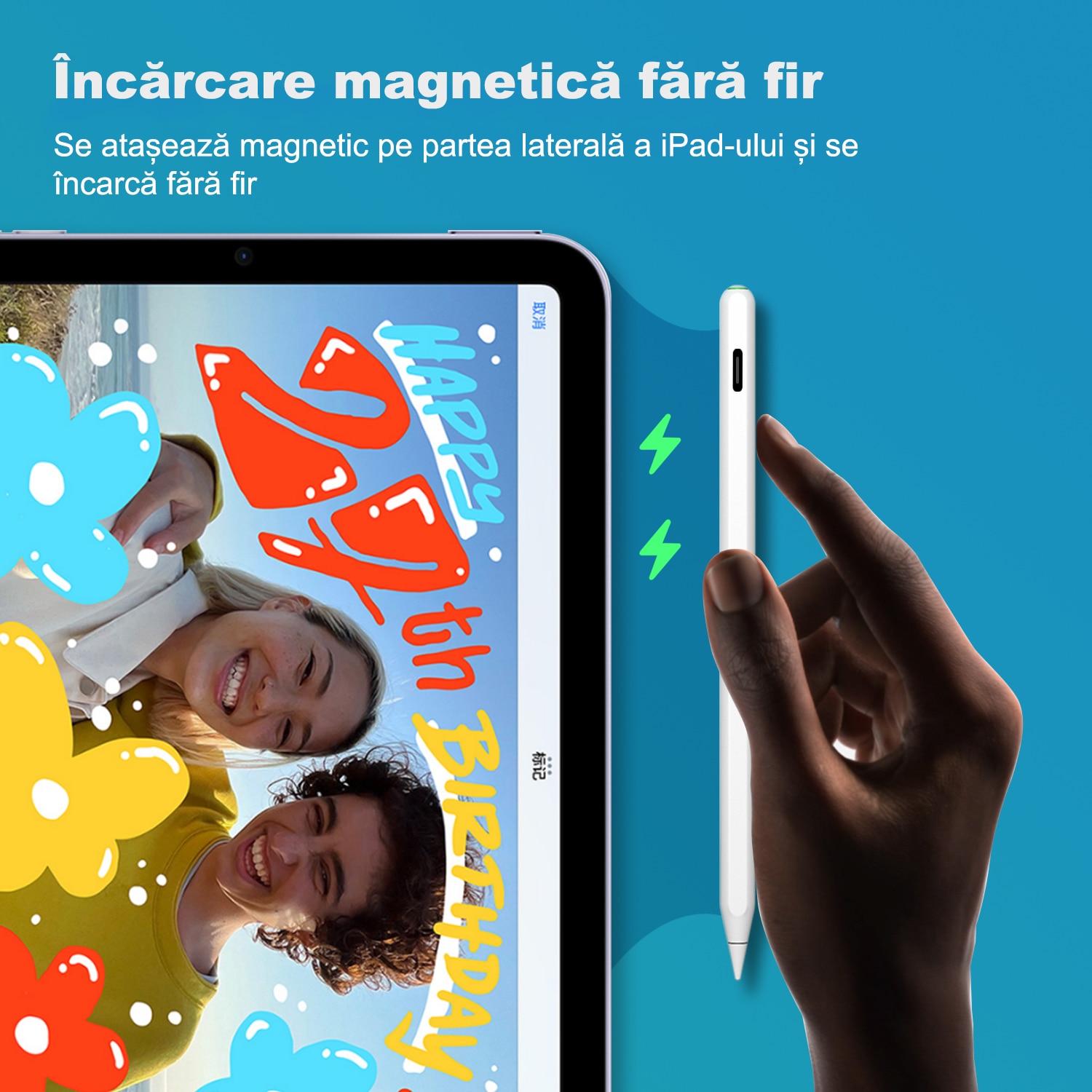 Stylus tableta, Acymztu, Incarcare Wireless magnetica, Respingere palme ...