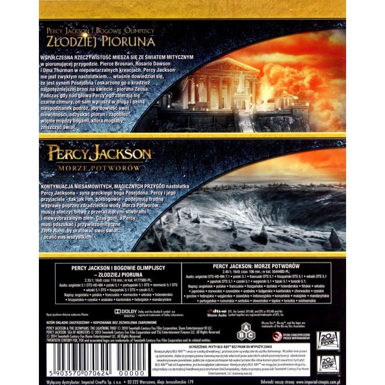 Percy Jackson és Az Olimposziak A Villámtolvaj [2xblu Ray] Emag Hu
