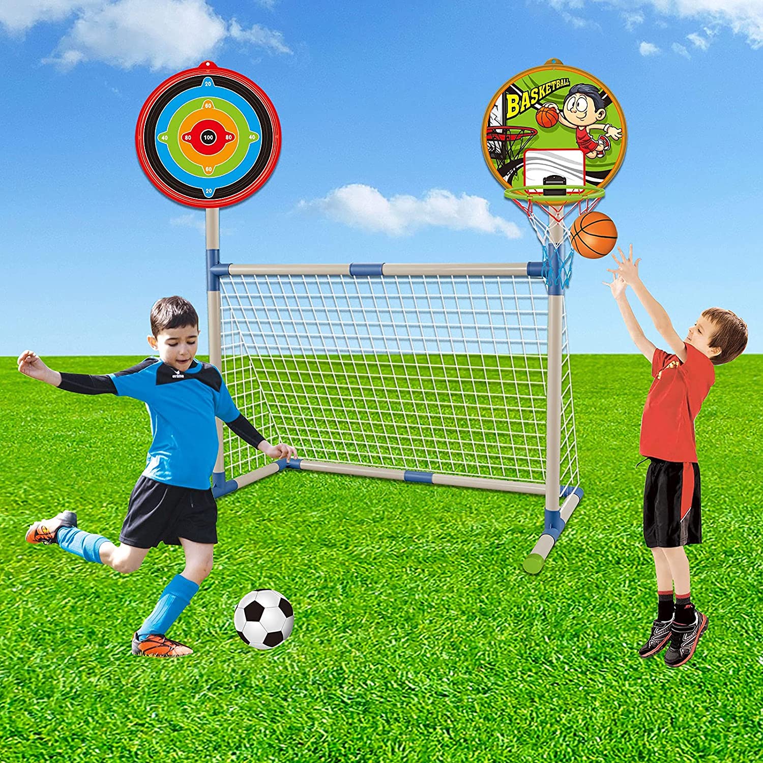 Set jocuri sportive 3 in 1, Stator, Shield Bow Goal Arrows BasketAlwka ...