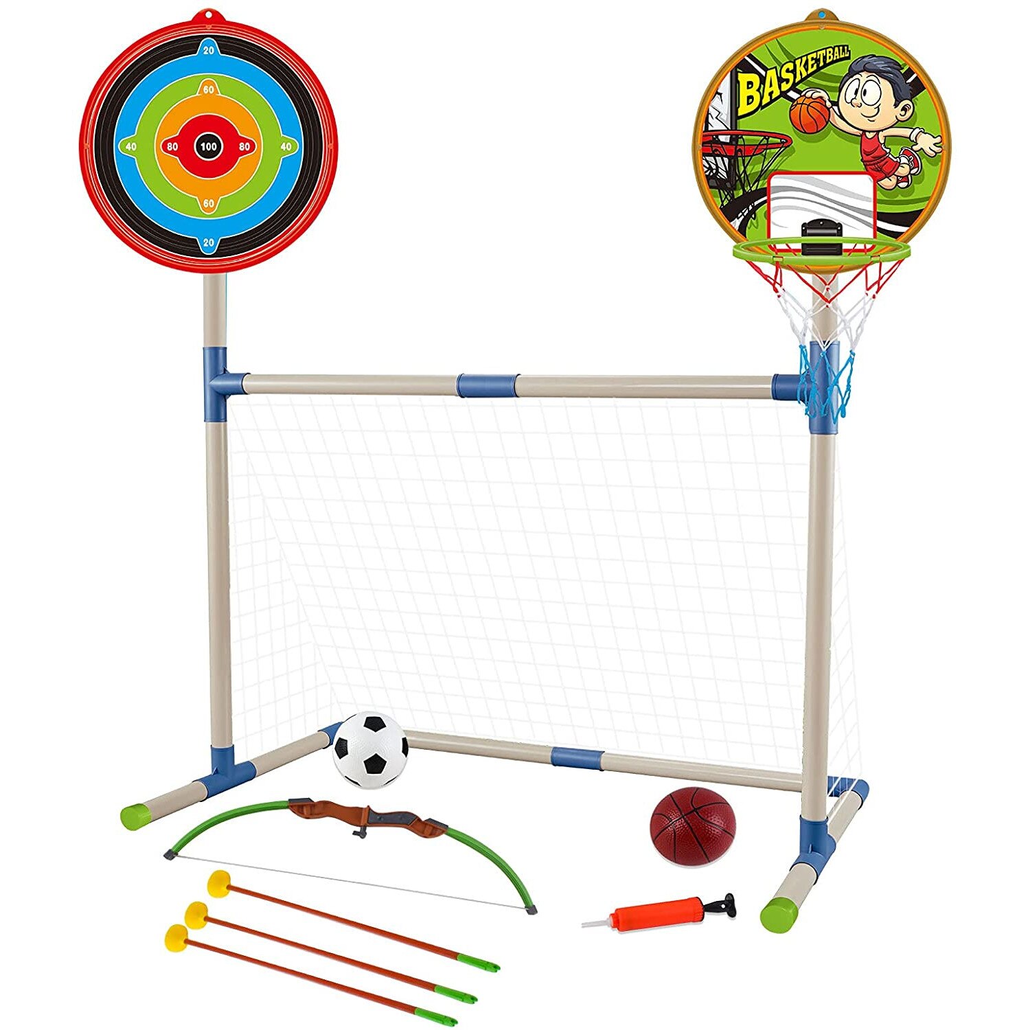 Set jocuri sportive 3 in 1, Stator, Shield Bow Goal Arrows BasketAlwka ...