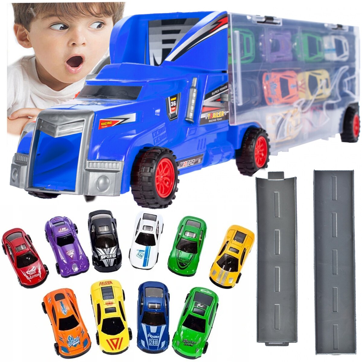 Set tir cu masinute, Stator, Plastic, Multicolor - eMAG.ro