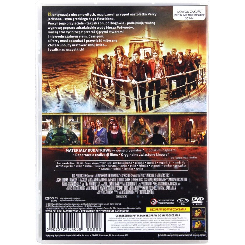 Percy Jackson Szörnyek Tengere [dvd] Emag Hu