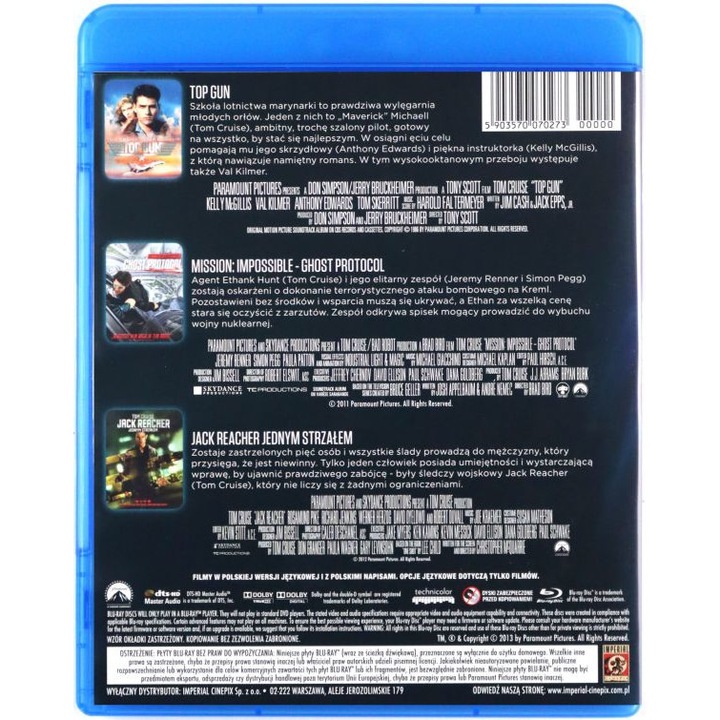 Top Gun / Mission Impossible 4 - Ghost Protocol / Jack Reacher [BOX ...