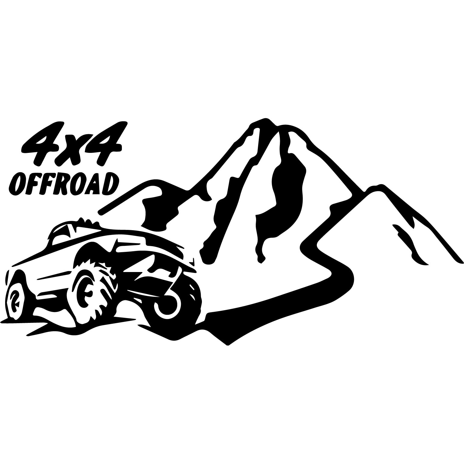 Sticker Off Road, 4x4 SUV, Negru, 30 cm x 15 cm - eMAG.ro
