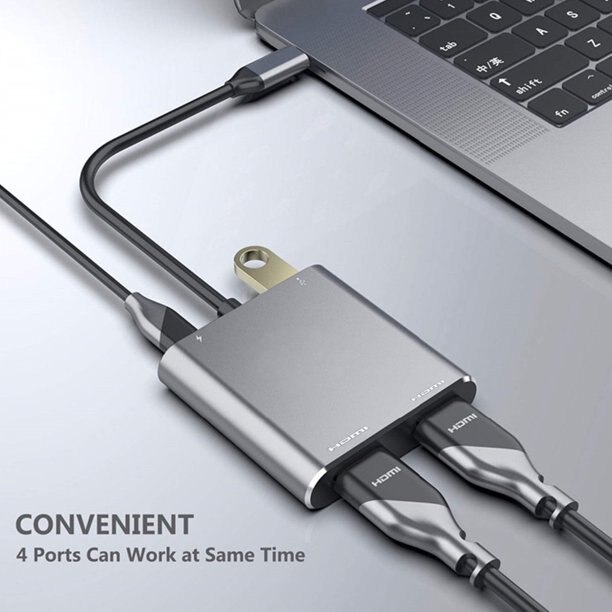 Hub adaptor 4 in 1 IntellHub®, USB Type-C output 2 x HDMI 4K*2K 30Hz ...