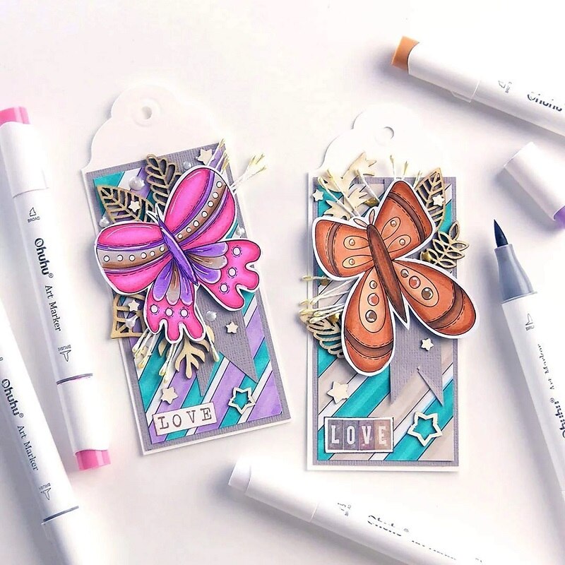 Set 120 Markere Ohuhu Honolulu, Baza Alcool, Varf Dublu Brush Chisel ...