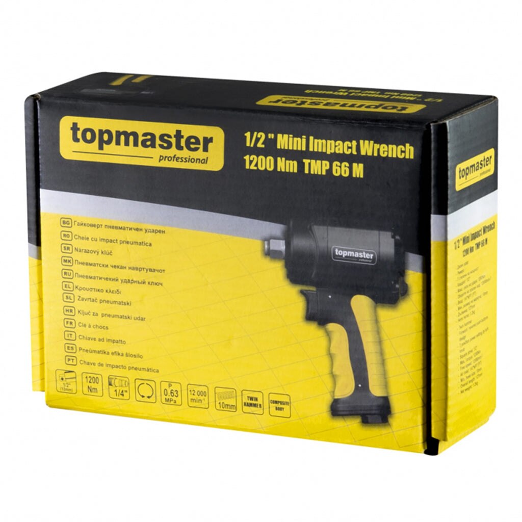 Pistol pneumatic de impact, TOPMASTER, cap scurt, 1/2" 1200NM - eMAG.ro